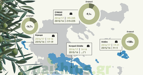 Eλαιόλάδο: Μείωση της παραγωγής δείχνουν οι πρώτες εκτιμήσεις