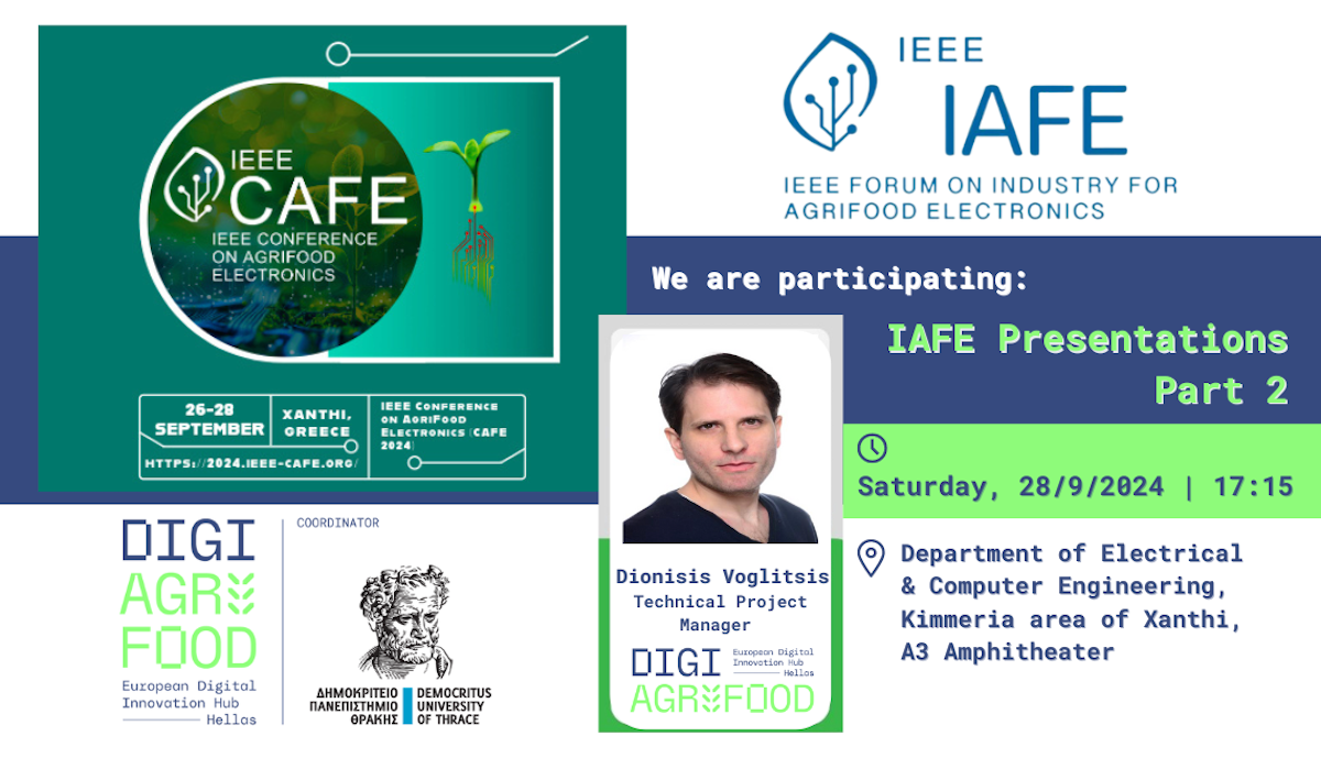 Το #DigiAgriFood στο διεθνές επιστημονικό συνέδριο IEEE CAFE 2024 και ...