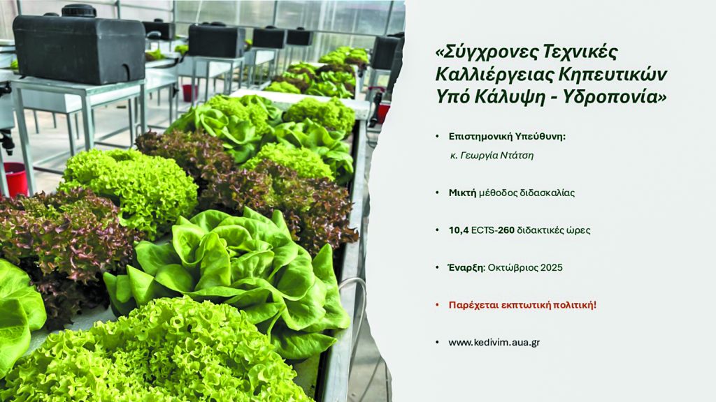 Επιμόρφωση στις σύγχρονες τεχνικές καλλιέργειας κηπευτικών υπό κάλυψη ...